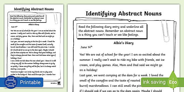 Identifying Abstract Nouns | Examples Of Abstract Nouns