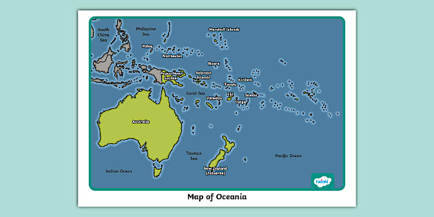 KS1 Labelled Map of Oceania - Geography (teacher made)
