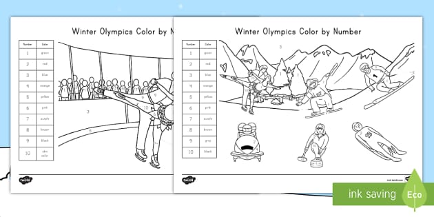 Winter Olympics Color by Number
