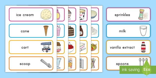 Ice Cream Shop Word Cards (teacher made) - Twinkl