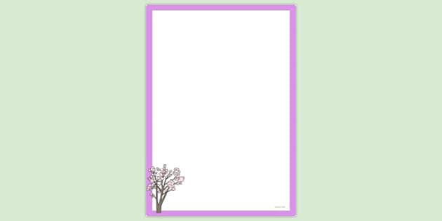 Simple Blank Magnolia Page Border | Page Borders | Twinkl