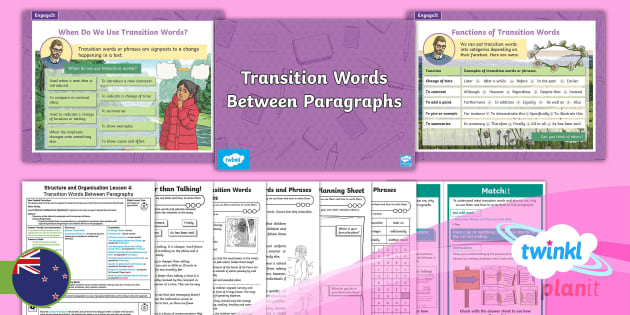 Level 3 Writing Structure Lesson 4: Transition Words Between Paragraphs