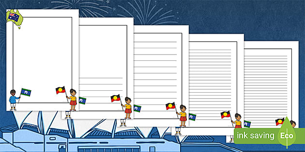 Australia Day Page Borders Portrait (Teacher-Made) - Twinkl