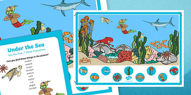 Under the Sea Can you Find...? Poster and Prompt Card Pack