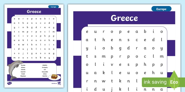 KS1 Greece Word Search - Geography (teacher made) - Twinkl