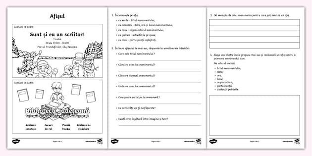 Afișul – Fișă de lucru (teacher made) - Twinkl