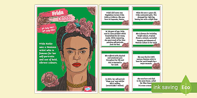 Frida Kahlo Display Poster and Fact Cards (teacher made)