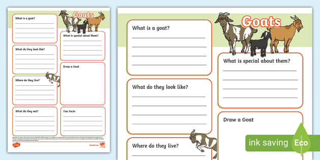 Goats Fact File Template (teacher made) - Twinkl