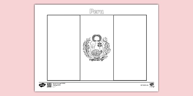 FREE! - Peru Flag Colouring Sheet | Primary Resources | Twinkl