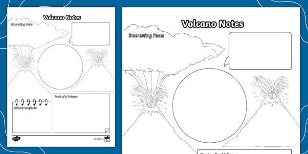 Volcano Notes Doodle Organizer for 6th-8th Grade