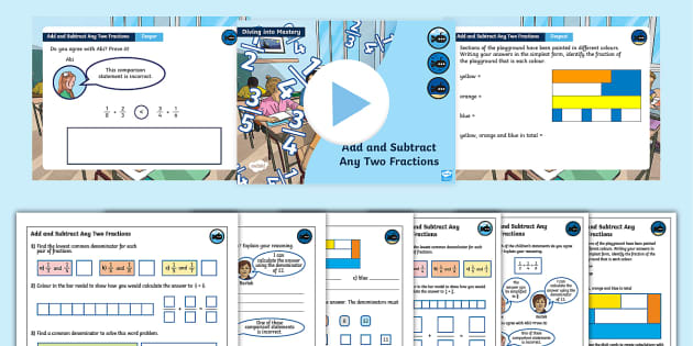👉 Y6 DiM: Step 6A Add and Subtract Any Two Fractions