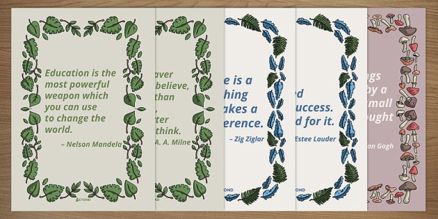 Botanical Themed Inspirational Quotes Posters (teacher made)