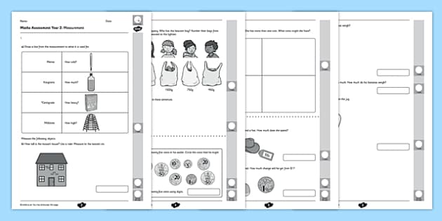 Year 2 Maths Assessment Measurement (teacher made) - Twinkl