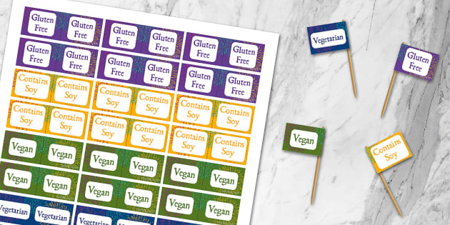 Bonfire Night Allergy Info Toothpick Flags | Twinkl Party