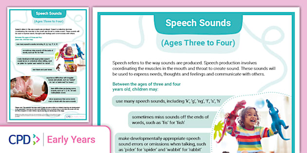 Speech Sounds (Ages 3-4) | EYFS CPD | Twinkl (teacher made)