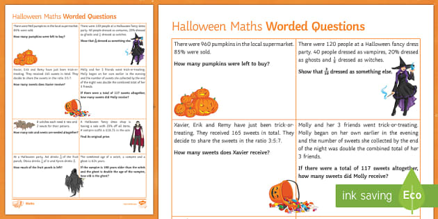 Maths Worded Questions Worksheet (teacher made) - Twinkl