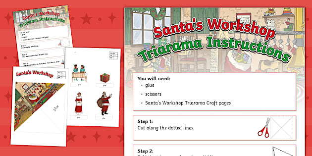 Santa's Workshop Triarama Craft - Twinkl Art