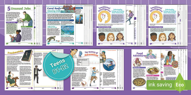 ESL August Teens Reading Comprehension Pack (teacher made)