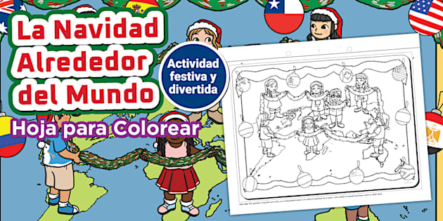 Hoja para Colorear: La Navidad Alrededor del Mundo