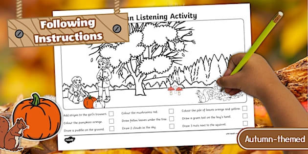 Following Instructions Listening Activity: Autumn | Twinkl