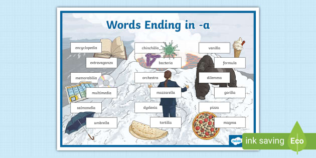 Words Ending in -a Word Mat (Lehrer gemacht) - Twinkl