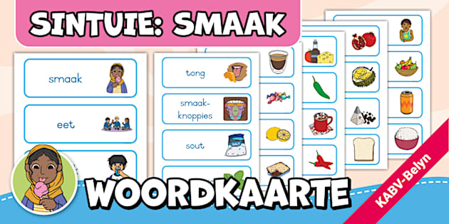 Graad R Lewensvaardighede Sintuie – Smaak Woordkaarte
