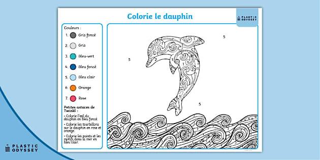 Coloriage magique de pleine conscience : le dauphin - Twinkl