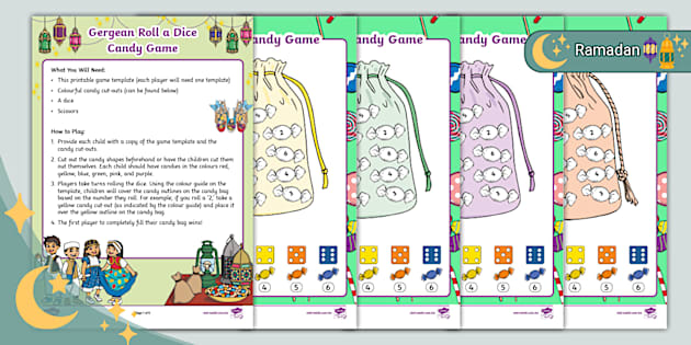 Gergean Roll a Dice Candy Game (teacher made) - Twinkl