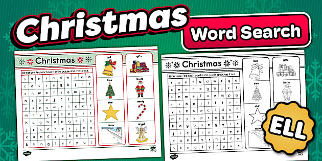 Christmas Word Search for ELL