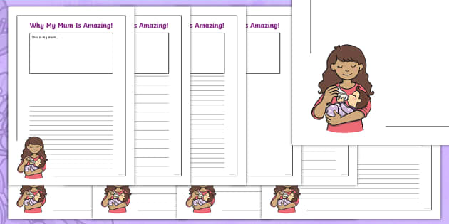 My Mum Is Amazing Page Borders (teacher made) - Twinkl