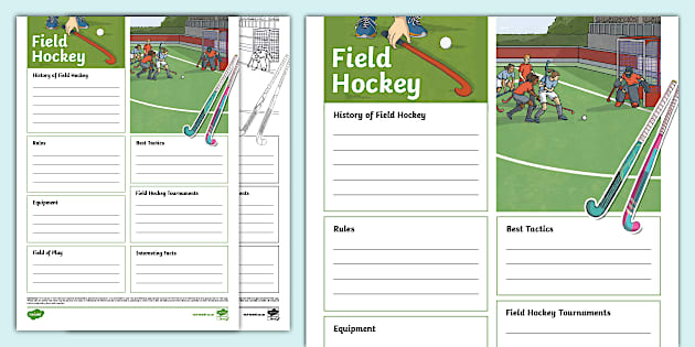Field Hockey Fact File Template (teacher made) - Twinkl