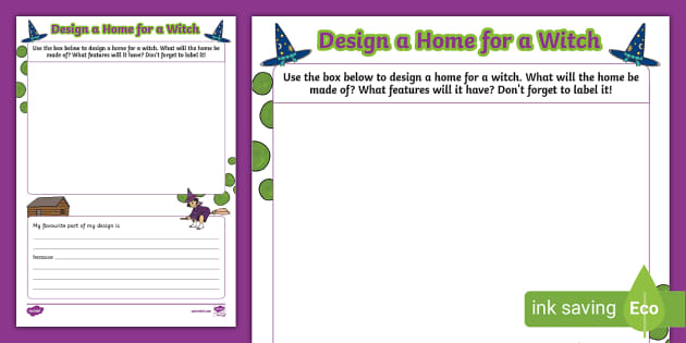 Design a Witch Home Worksheet (teacher made) - Twinkl