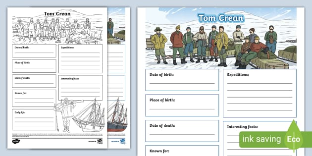 Tom Crean Fact File Template (Teacher-Made) - Twinkl