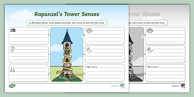 Rapunzel's Tower Senses Mind Map (Teacher-Made) - Twinkl