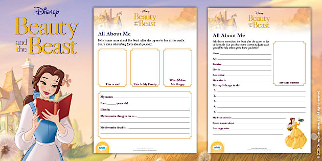 Beauty and the Beast: All About Me Worksheets
