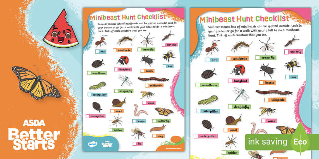 FREE! - ASDA Better Starts: Minibeast Hunt Checklist