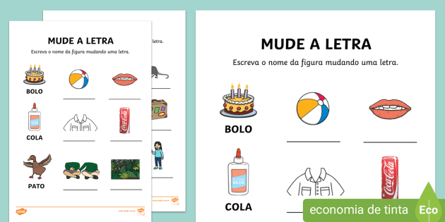 Mude a letra: Formando novas palavras (creat de profesori)