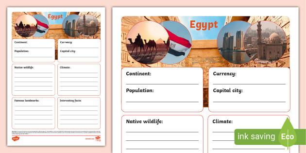 Egypt Fact File Template (teacher made) - Twinkl