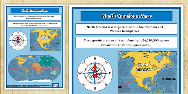 North American Area Display Poster (teacher made) - Twinkl