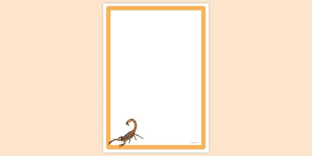 FREE! - Simple Blank Scorpio Page Border | Page Borders | Twinkl