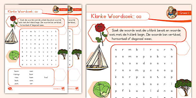 Graad 1 Klanke Woordsoek oo - Twinkl