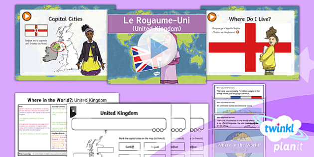 French: Where in the World?: United Kingdom Year 4 Lesson Pack 1