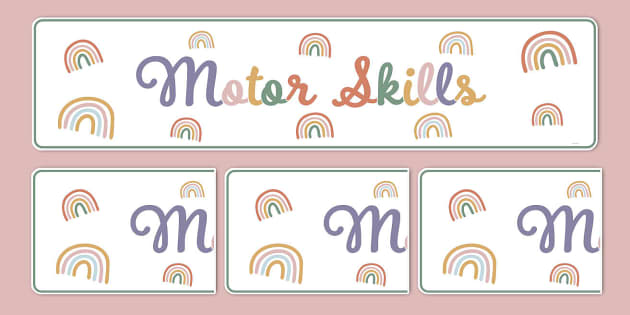 Muted Rainbow Themed Motor Skills Display Banner - Twinkl