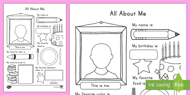 All About Me Worksheet / Activity Sheet - USA Back to School
