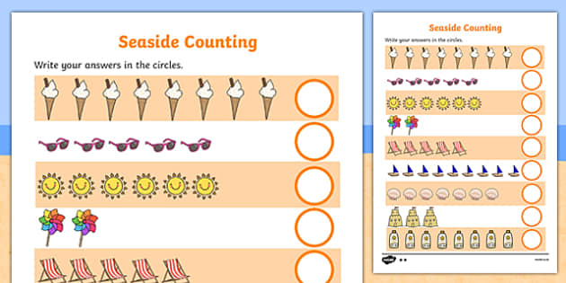 Seaside Counting Worksheet / Worksheet (teacher made)