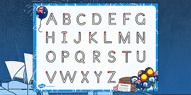 Australia Day Themed Letter Writing Worksheet