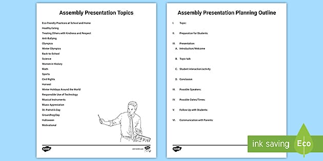 Assembly Presentation Topics For Grade 1 Planning Outline