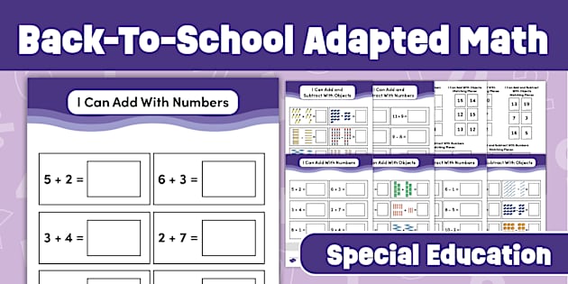 Back to School Addition and Subtraction Adapted Math