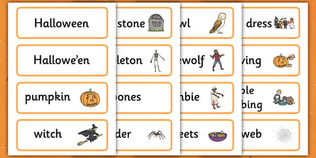 Halloween Word Cards (teacher made)