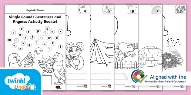 Linguistic Phonics Single Sounds Sentences Rhymes Booklet